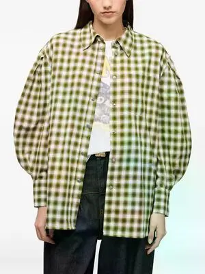 GANNI Shirt In Light Check Flannel