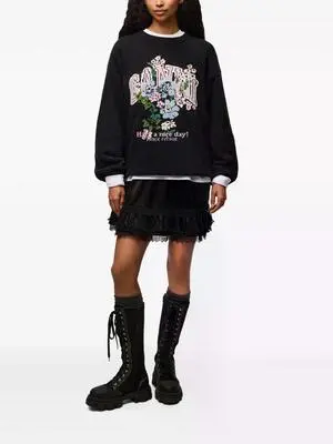 GANNI Floral-intarsia Oversized Sweater