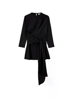 GANNI Dress In Crepe - Black