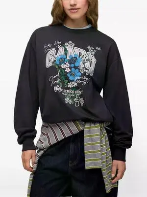 GANNI Floral Long Sleeve T-shirt