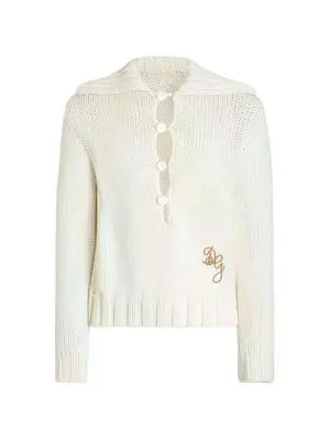 Dolce & Gabbana Smooth-knit Pullover With Logo - Neutrals