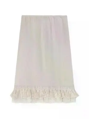 GANNI Skirt In Frill Satin - Neutrals