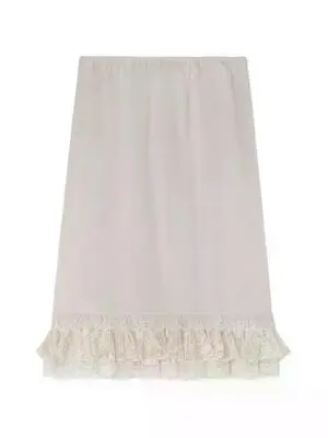 GANNI Frill Satin Skirt - Neutrals