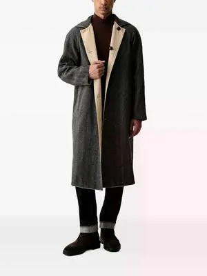 TRUSSARDI Reversible Herringbone-pattern Coat