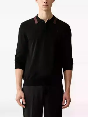 TRUSSARDI Contrast-collar Polo Shirt - Black