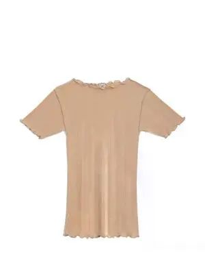 BASERANGE Vein Lettuce-trim T-shirt - Neutrals