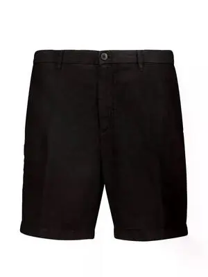 120% Lino Button-fastening Shorts - Black