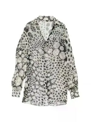 ISABEL SANCHIS Polka-dot Sheer Shirt - Black