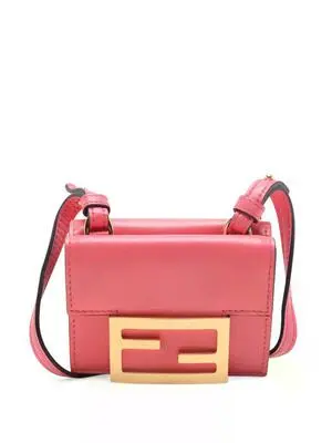Fendi 2010-2026 Micro Leather Ff Wallet On Strap Crossbody Bag - Pink