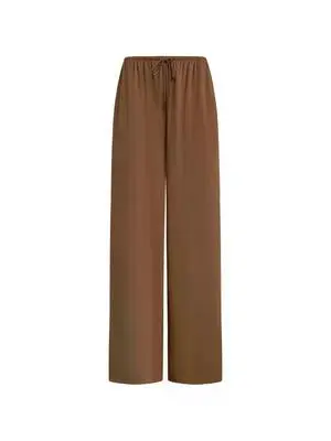 12 STOREEZ Crepe Drawstring-waist Palazzo Pants - Brown