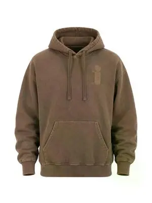 IUTER Logo-embroidered Acid-wash Hoodie
