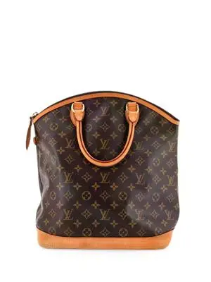 LOUIS VUITTON Lockit Handbag Monogram Canvas Vertical Satchel - Brown