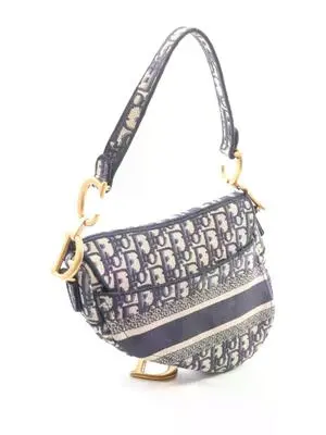 Dior 2000-2026 Oblique Embroidered Canvas Saddle Bag Shoulder Bag