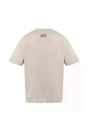 Hugo Acid-wash Logo-patch T-shirt - Neutrals