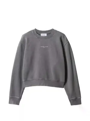 Maison Kitsuné Faded-effect Cropped Sweatshirt - Grey