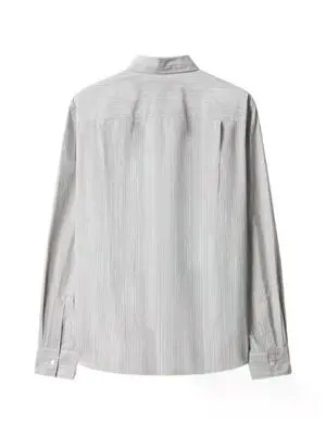 Maison Kitsuné Vertical-stripe Logo-embroidered Shirt