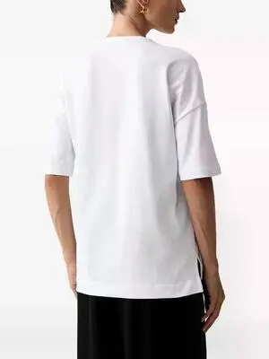 TRUSSARDI Logo-print Drop-shoulder T-shirt - White
