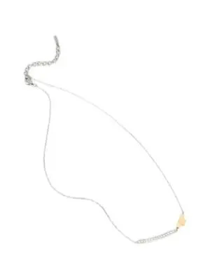 TRUSSARDI Crystal-embellished Logo-plaque Necklace - Silver