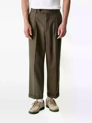 Drole De Monsieur Pleated Turned-up Trousers - Brown
