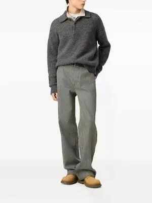 AMI Paris Wool And Alpaca Polo With Embroidery