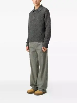 AMI Paris Wool And Alpaca Polo With Embroidery
