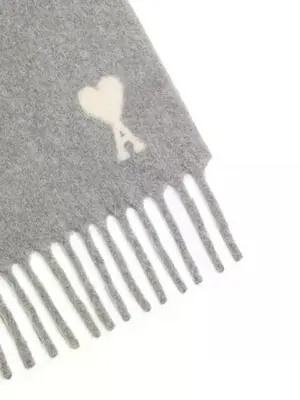 AMI Paris Alpaca Scarf With De Coeur