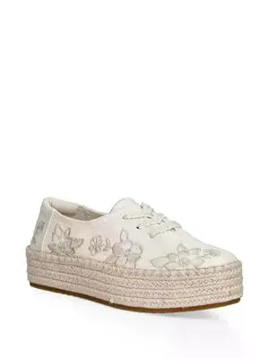Toms Valencia Floral-embroidered Platform Espadrilles