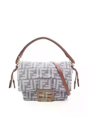 Fendi 2010-2026 Zucca Canvas Mamma Baguette Satchel - Blue