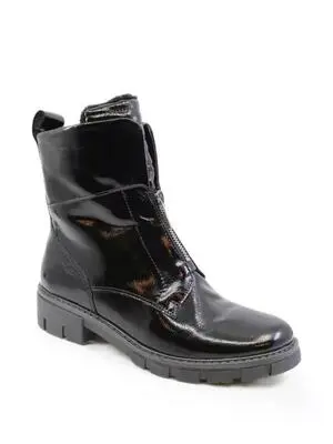 ARA Patent-finish Zip-front Ankle Boots