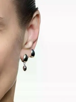 MARIA BLACK Finney Drop Huggie Earrings - Silver
