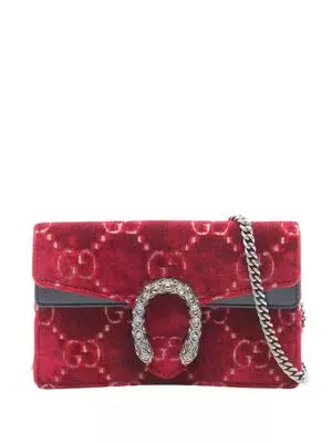 Gucci 2016-2026 Mini Gg Velvet Dionysus Crossbody Bag - Red