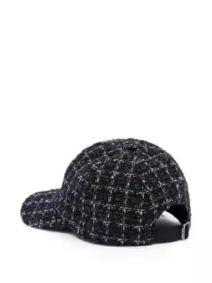 MSGM Tweed-effect Logo-embroidered Baseball Cap - Black