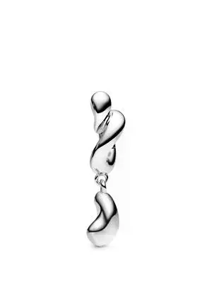 MARIA BLACK Whirl Drop Huggie Earring - Silver