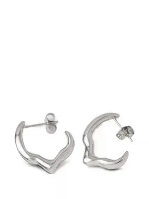 TRUSSARDI Sculptural Hoop Earrings - Silver