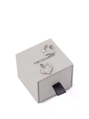 TRUSSARDI Sculptural Hoop Earrings - Silver
