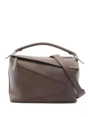 Loewe 2010-2026 Large Calfskin Puzzle Edge Satchel - Brown