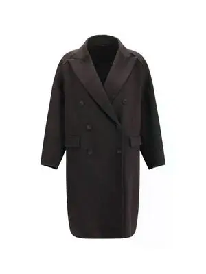 Brunello Cucinelli Double-breasted Cashmere Coat - Brown