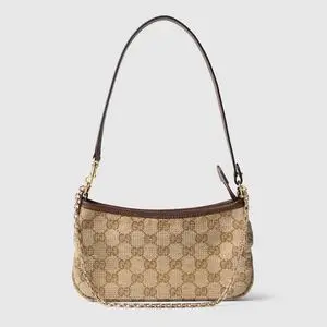 Gucci Gossip Small Shoulder Bag Gg Canvas - Beige