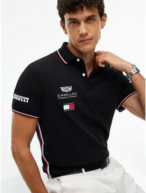 Tommy Hilfiger Tommy X Cadillac F1 Team Replica Polo - Black