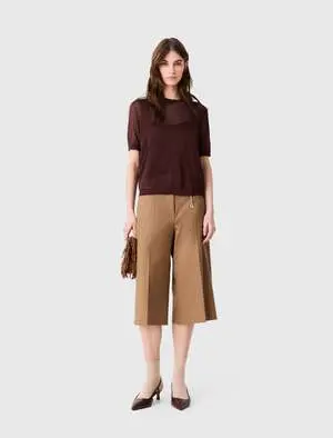 Maje Sheer Effect Layered Pullover - Brown