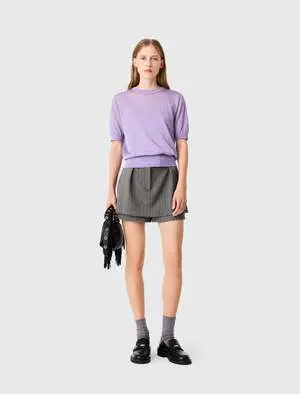 Maje Sheer Effect Layered Pullover - Parma Violet