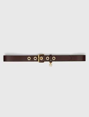 Maje Miss Leather Belt - Dark Brown