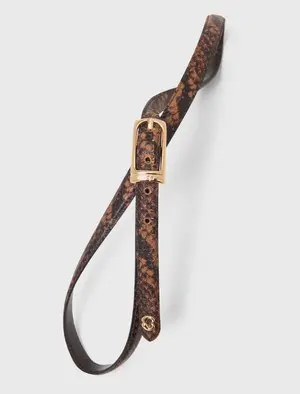 Maje Slim Embossed Leather Belt