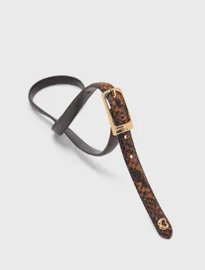 Maje Slim Embossed Leather Belt
