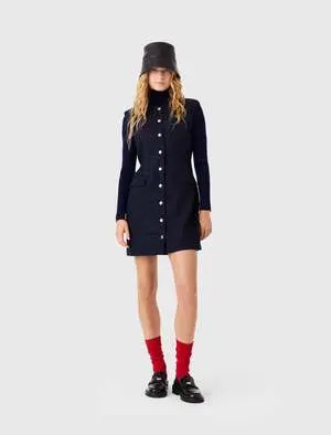 Maje Short Lurex Tweed Dress