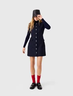 Maje Short Lurex Tweed Dress