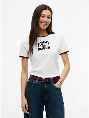 Tommy Hilfiger Slim Fit Varsity Logo Ringer T-shirt