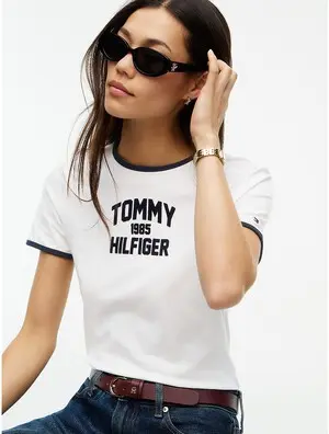 Tommy Hilfiger Slim Fit Varsity Logo Ringer T-shirt