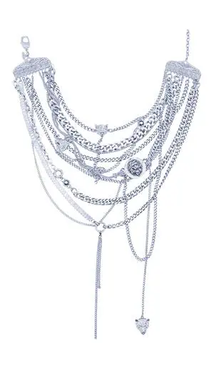 BAYEMEYC L'empire Layered Chain Necklace - Silver