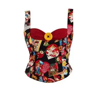 28NATELIER The Valentine Corset-inspired Top - Black/red